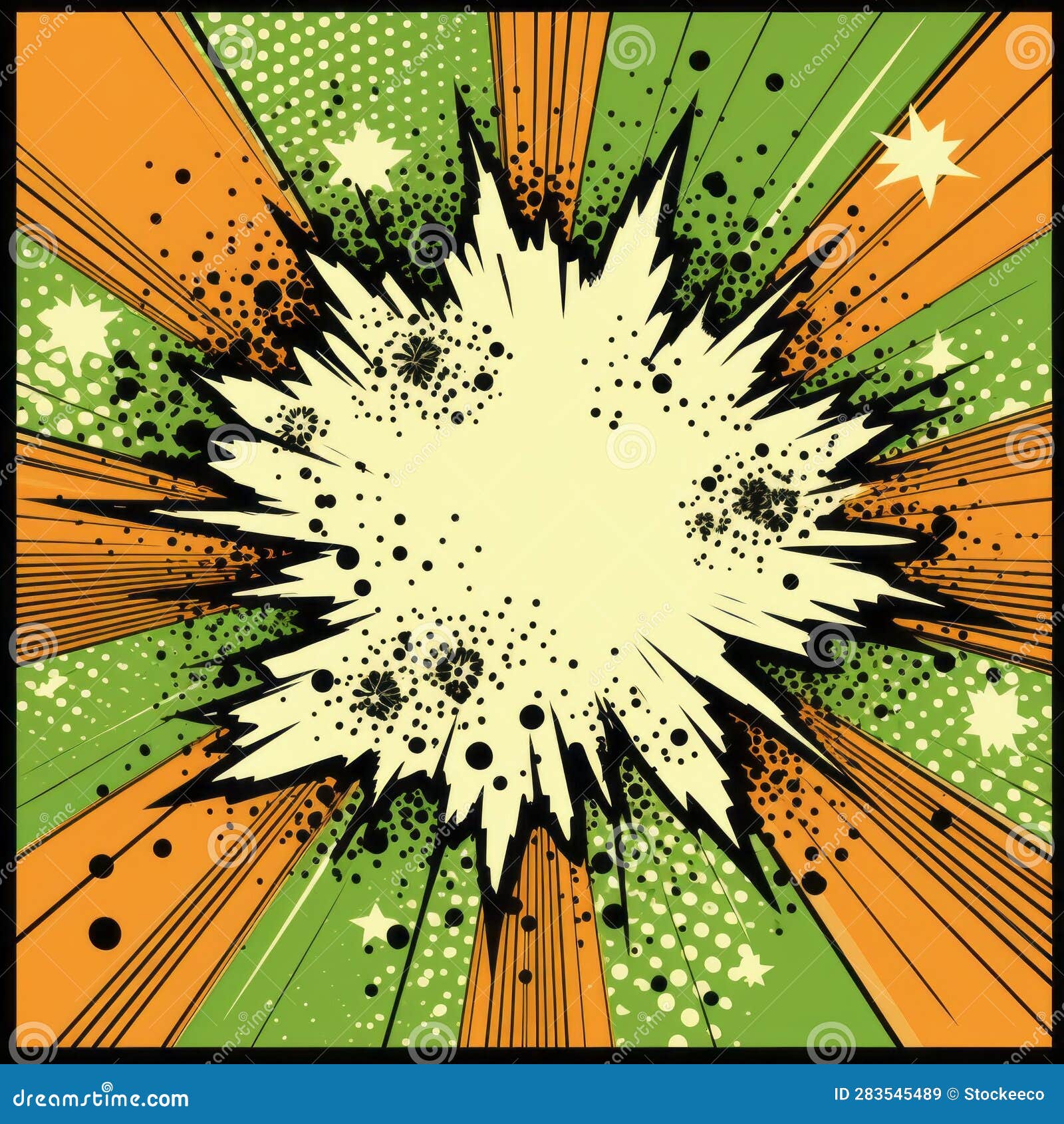 Retro Comic Cartoon Explosion Illustration in Khaki Stock Illustration ...