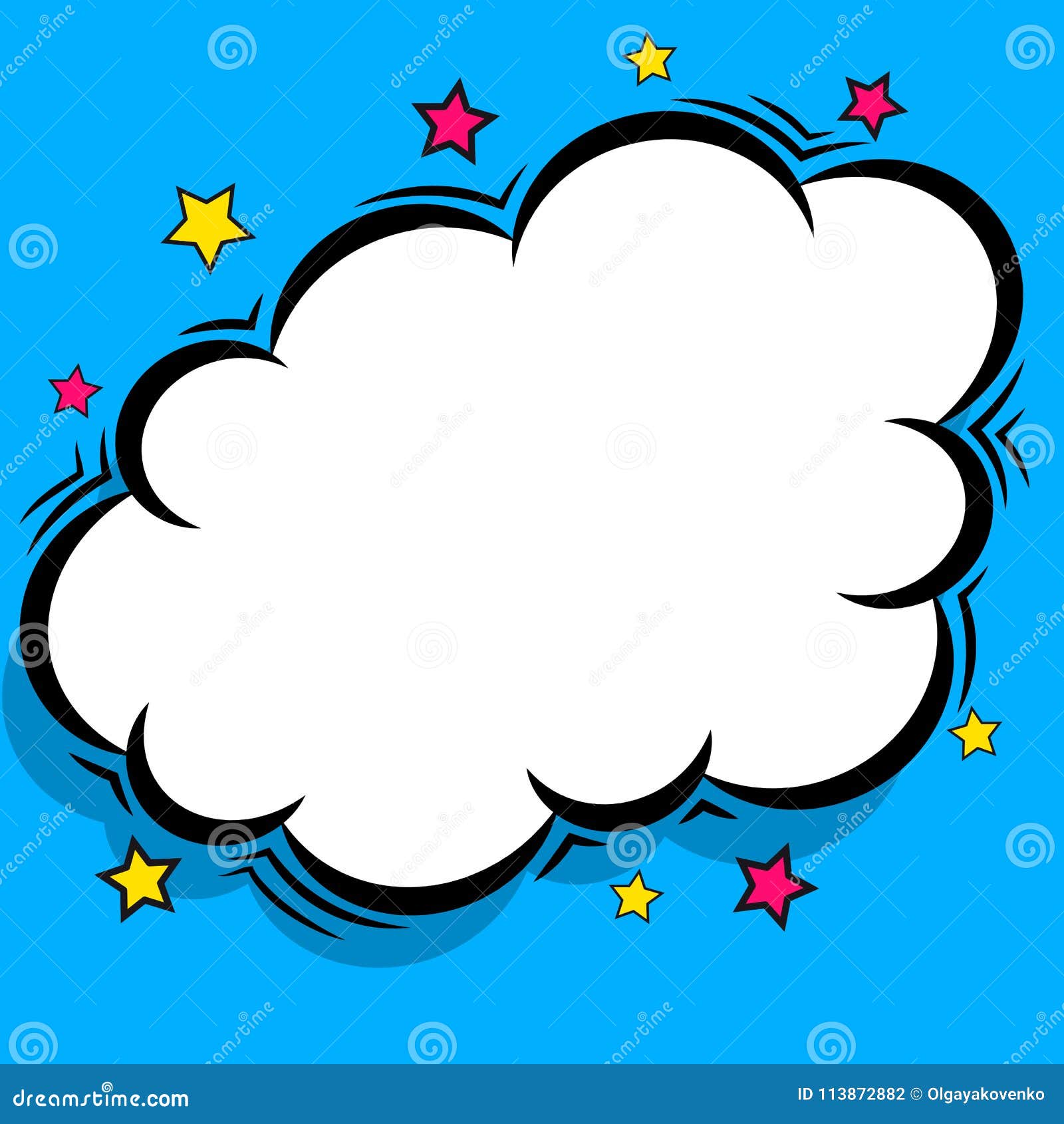 Retro Comic Design Cloud. Flash Explosion Speech Bubbles Stock Vector ...