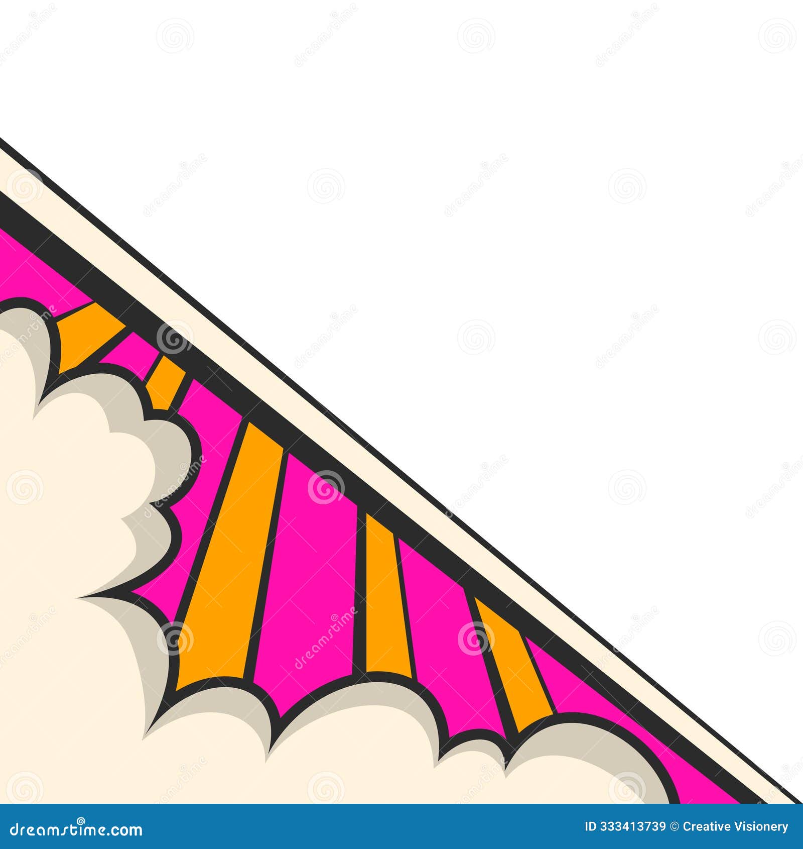 Retro Comic Effect Border with Cloud Decoration Stock Vector ...