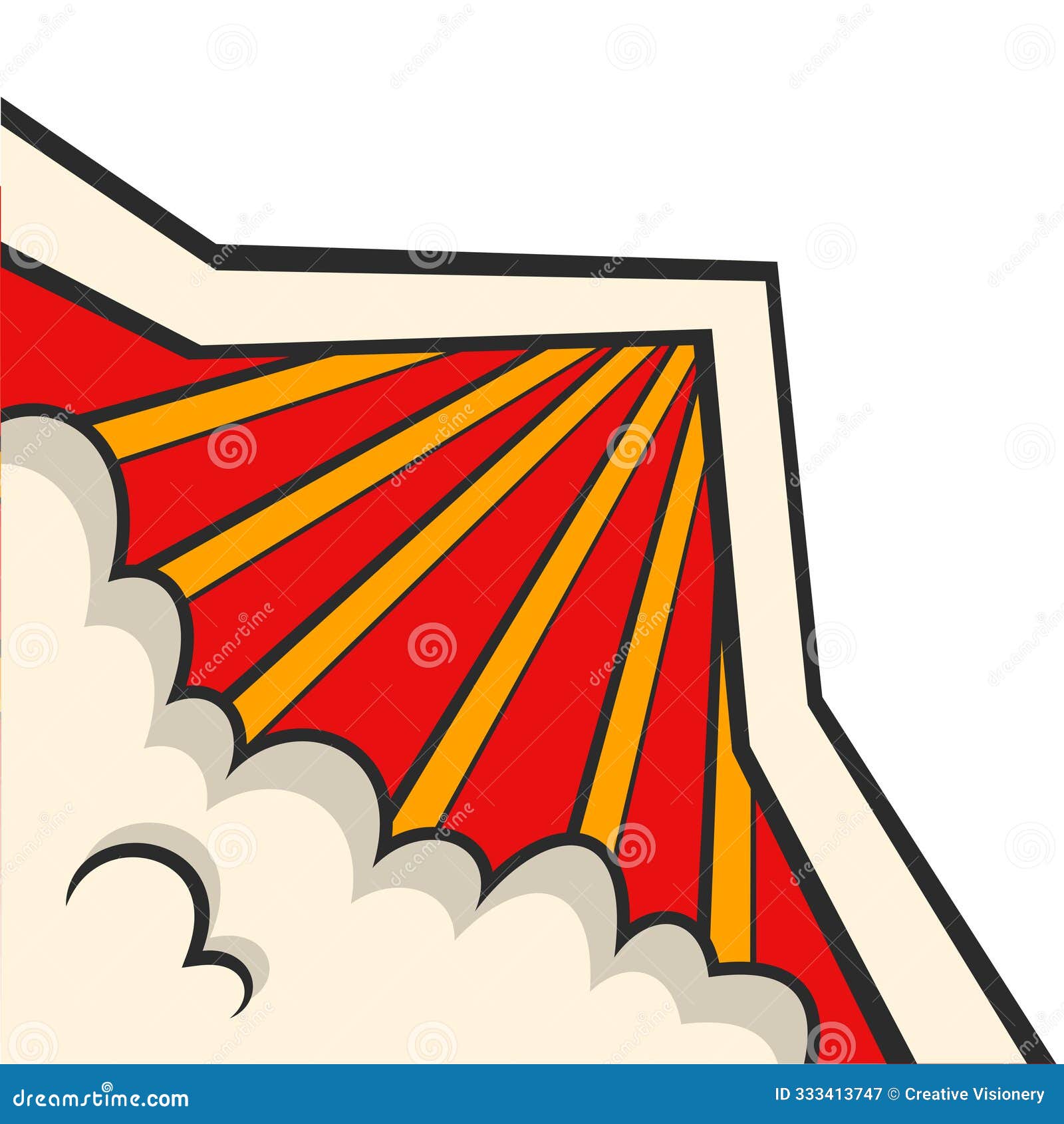 Retro Comic Effect Border with Cloud Decoration Stock Vector ...