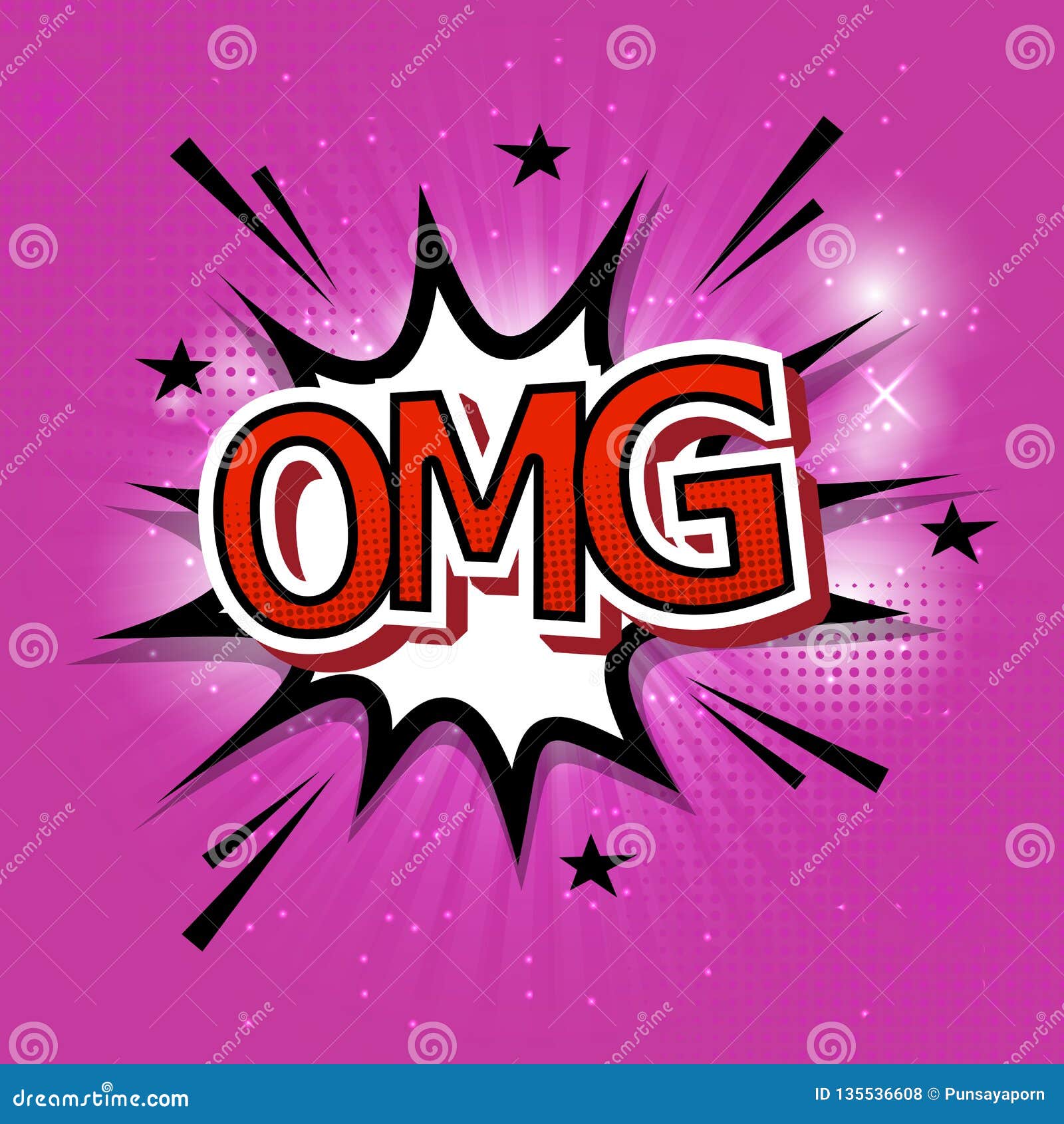 Retro Comic OMG Text on Pink Background Stock Vector - Illustration of ...