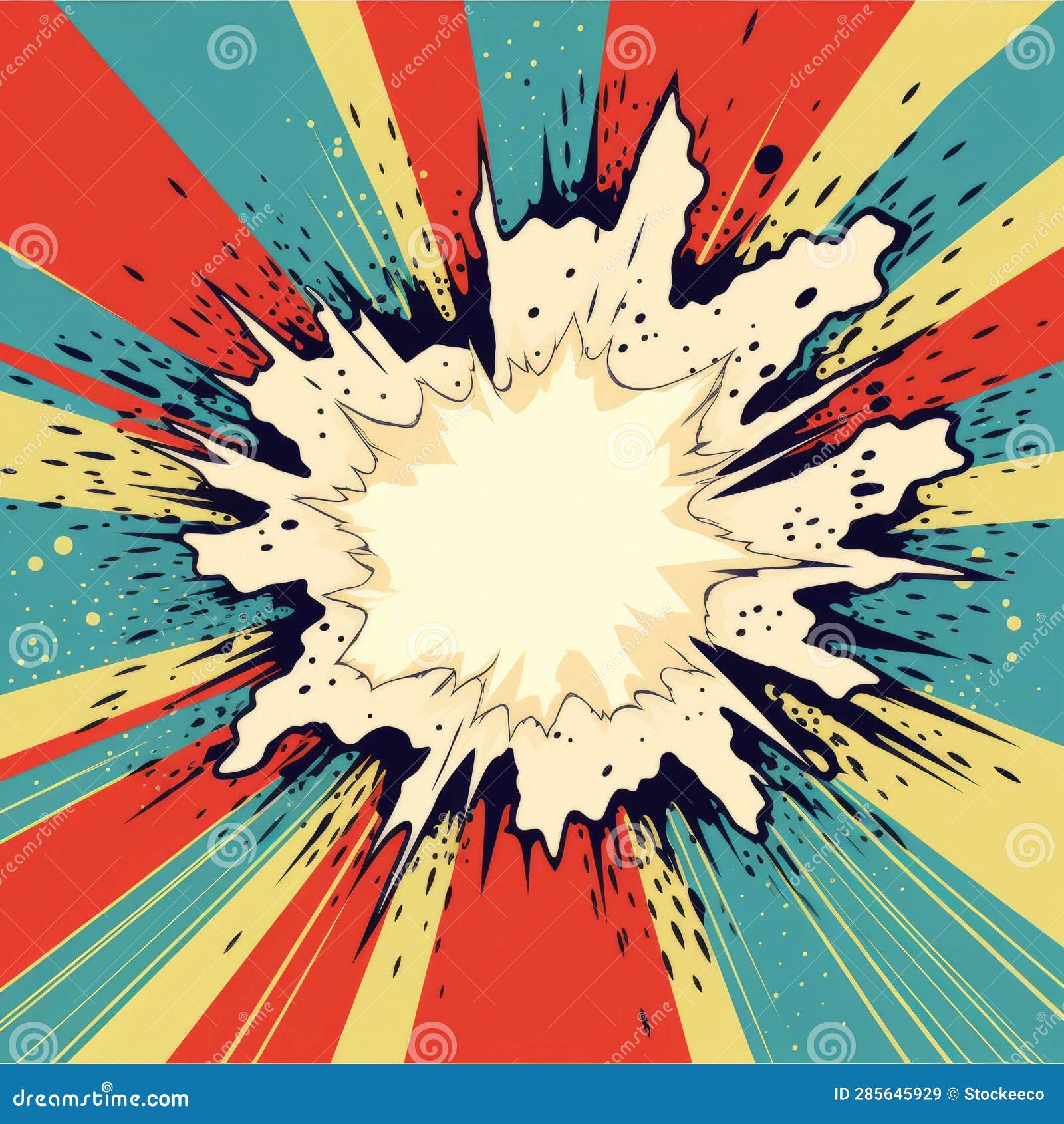 Retro Comic Pop Explosion Design with Supernova Effect Stock Image ...