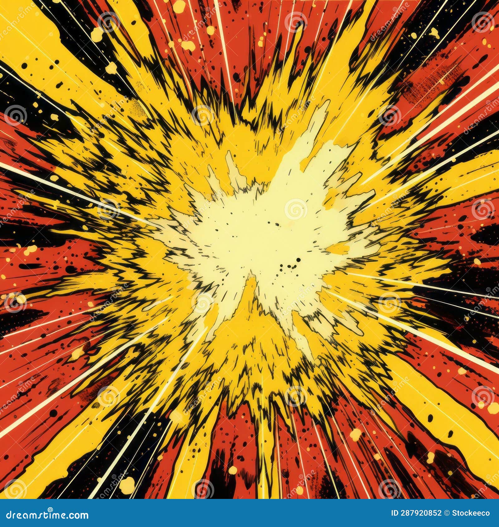 Retro Comic Print Burst Explosion Vector Illustration Stock ...