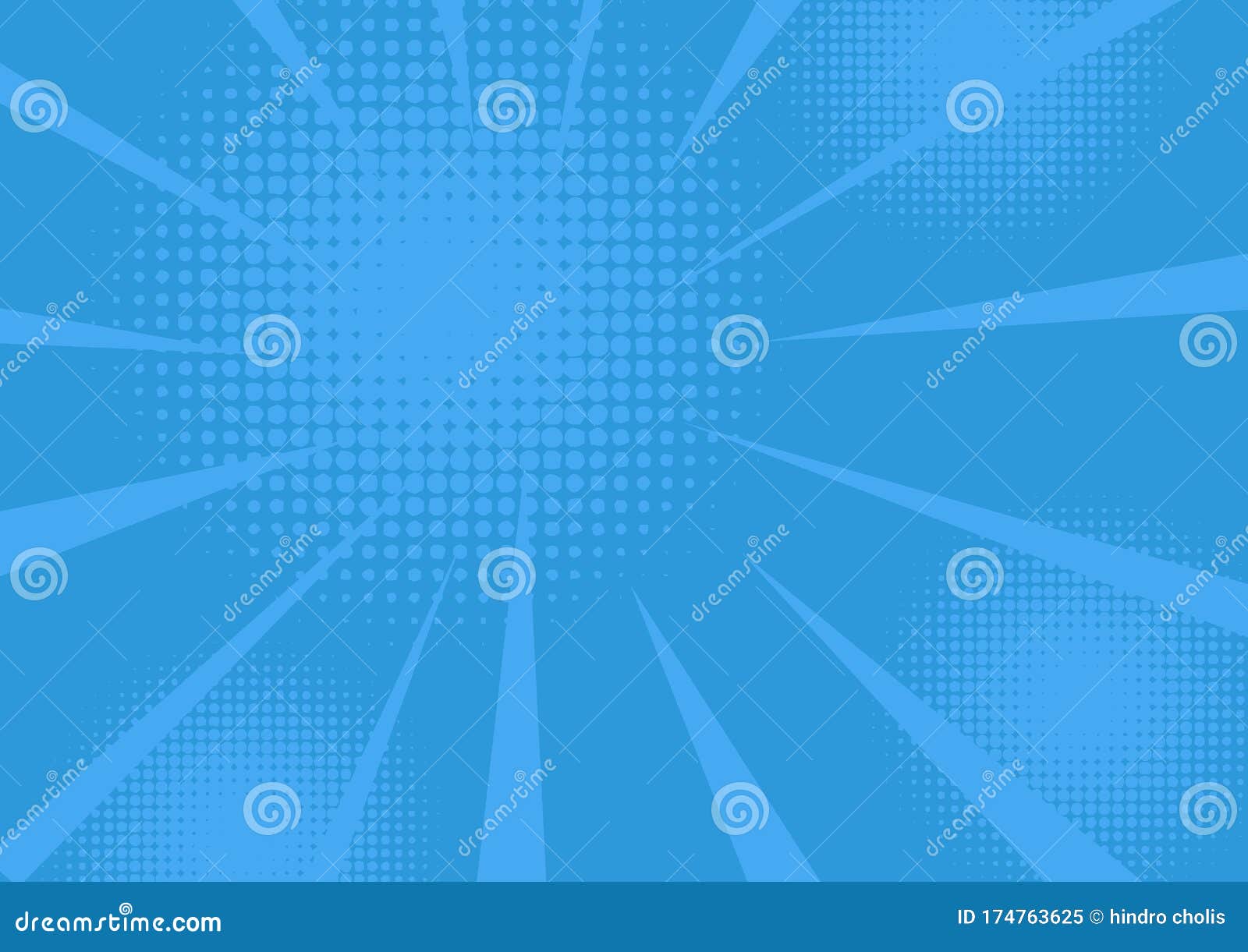 Retro Comic Rays Blue Background Stock Vector - Illustration of blue ...