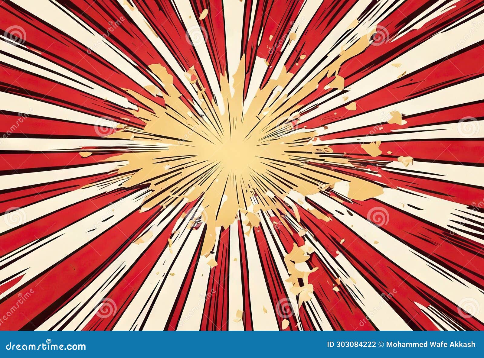 Retro Comic Rays Red Background Vector Illustration in Pop Art Retro ...