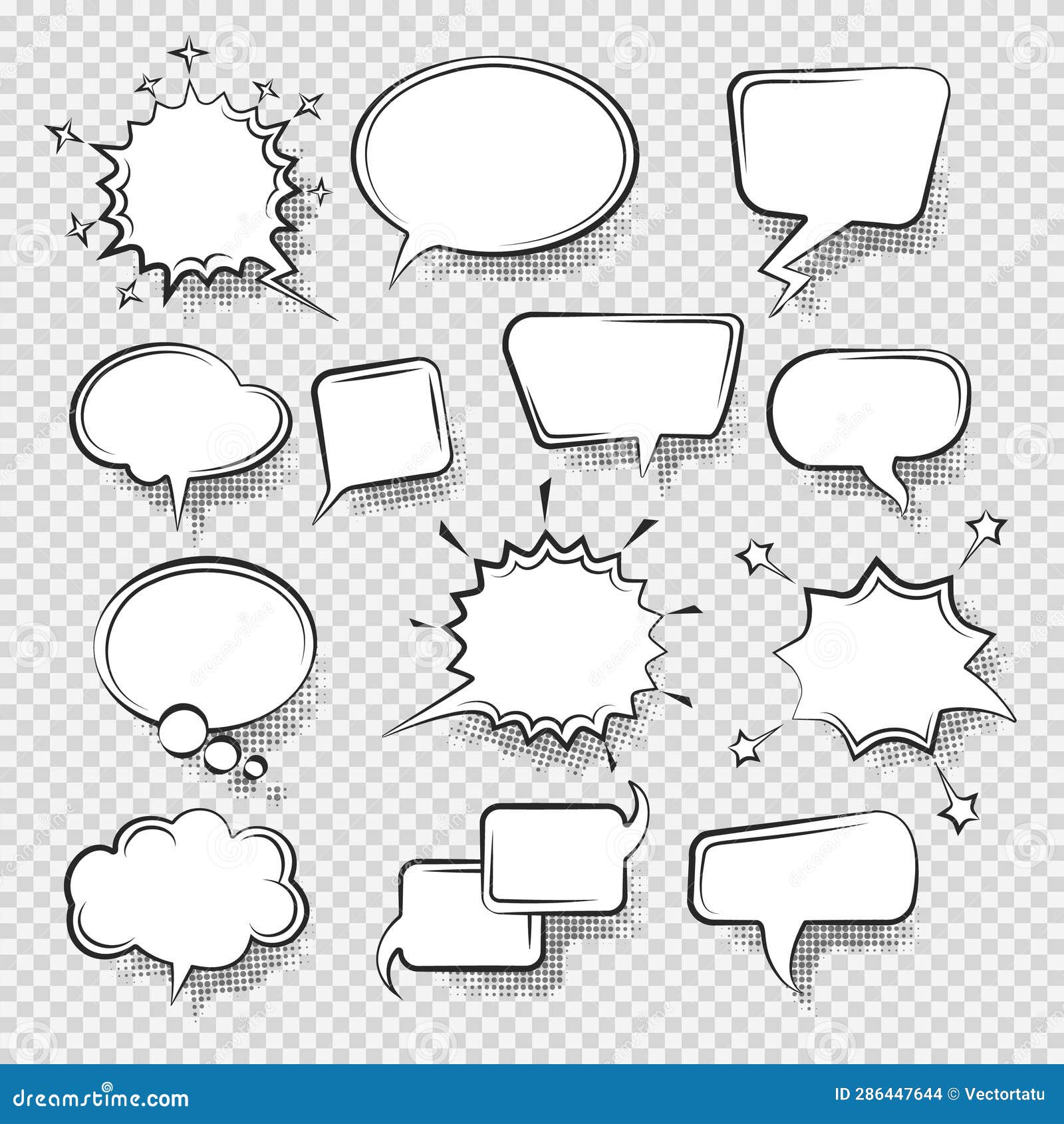 Retro comic speak bubbles stock vector. Illustration of speak - 286447644
