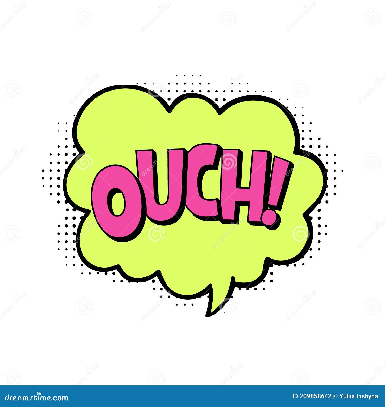 Retro Comic Speech Bubble Ouch Stock Vector - Illustration of geek, oops: 209858642