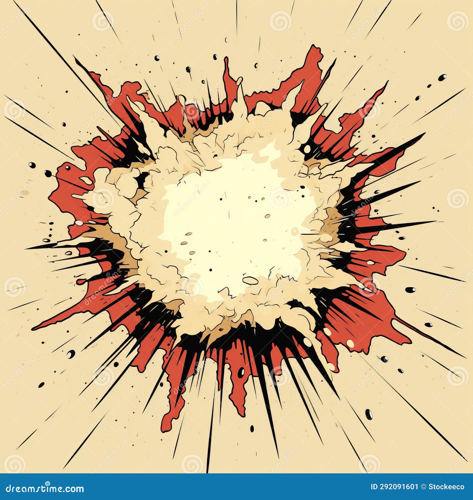 Retro Comic Style Explosion with Beige Supernova Stock Illustration ...