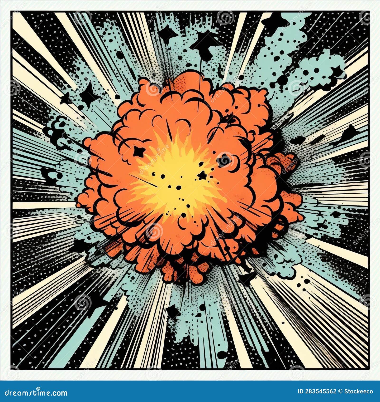 Retro Comic Style Pop Art Explosion Vector Illustration Stock ...