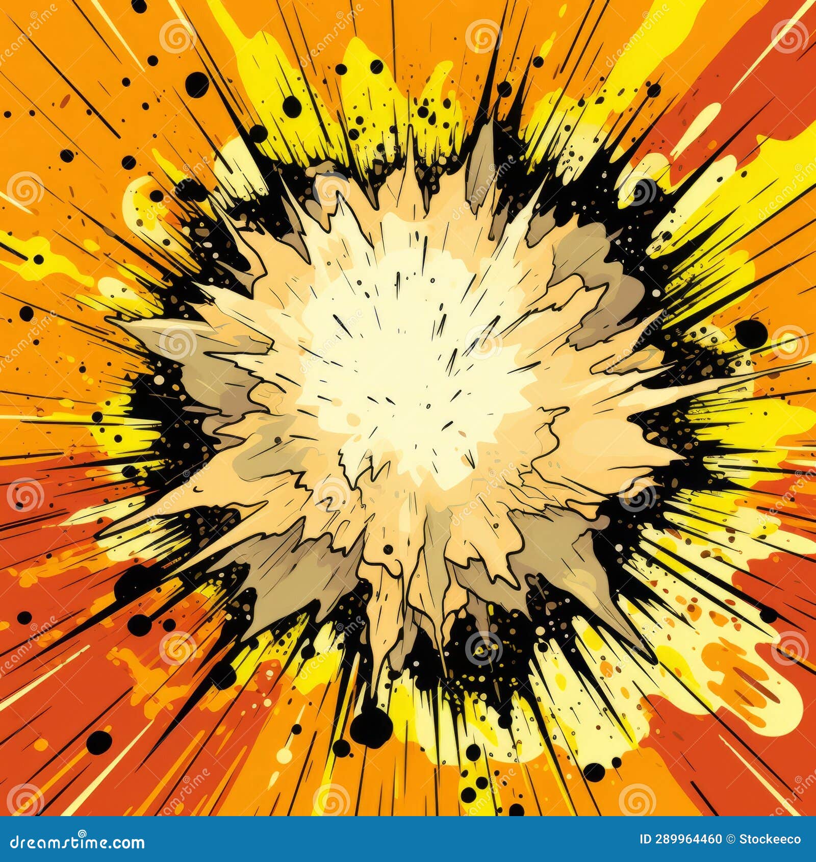 Retro Comic Style Supernova Explosion on Yellow Background Stock ...