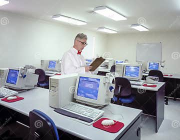 Retro Commputer Lab, Scientist, Engineer, Nerd Stock Image - Image of ...