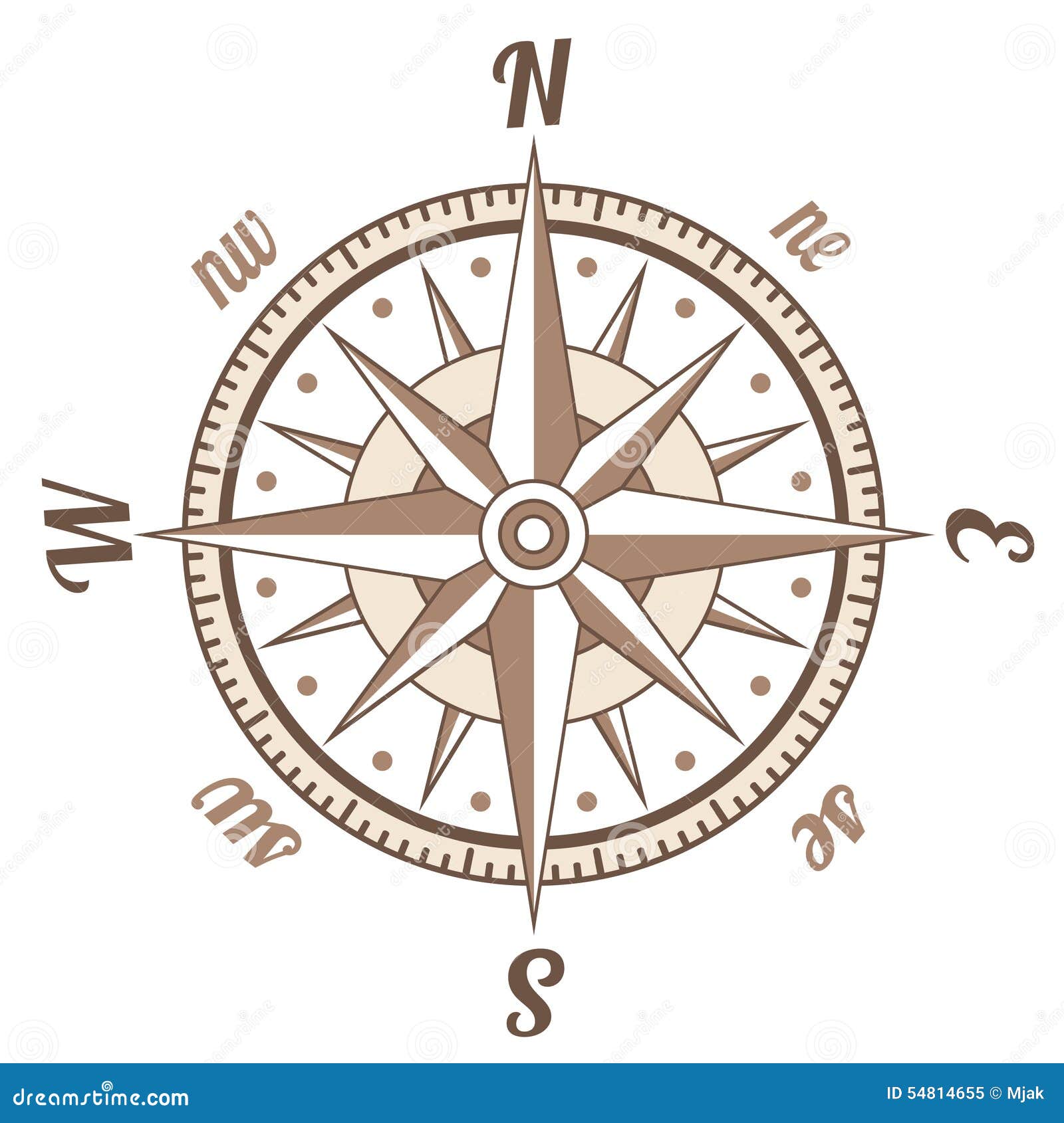 Retro compass stock vector. Illustration of marine, topography - 54814655