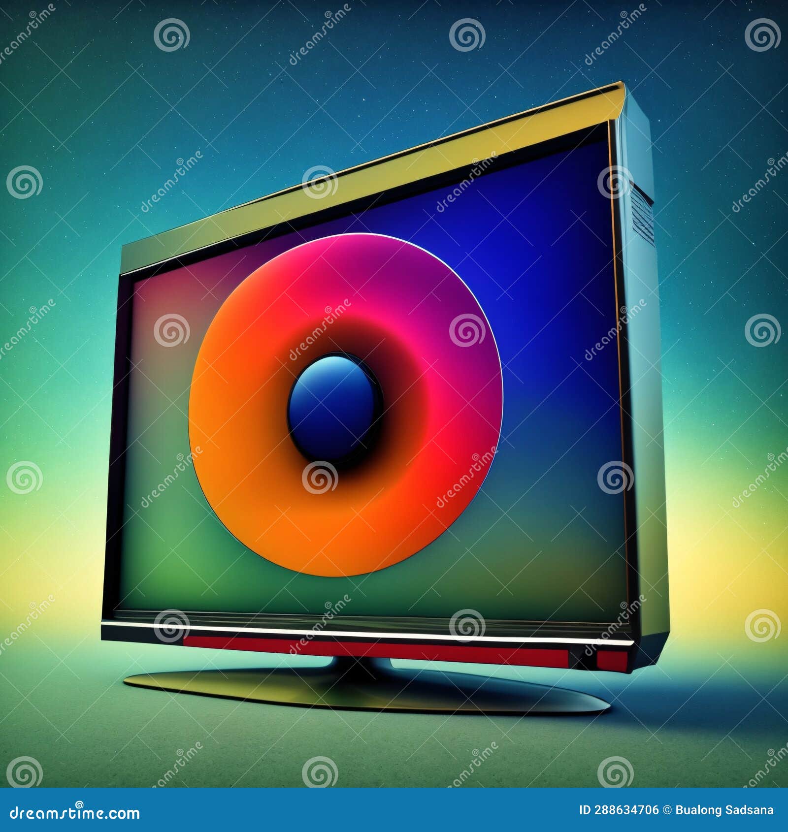 Retro Computer on Blue Background Stock Illustration - Illustration of ...