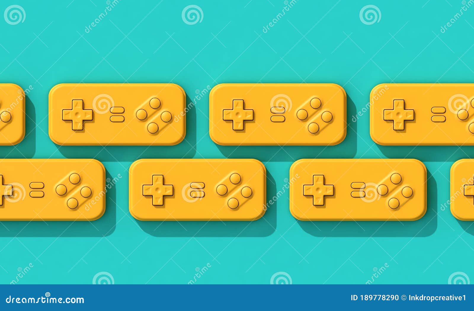 Retro Computer Game Controller Background. 3D Rendering Stock ...