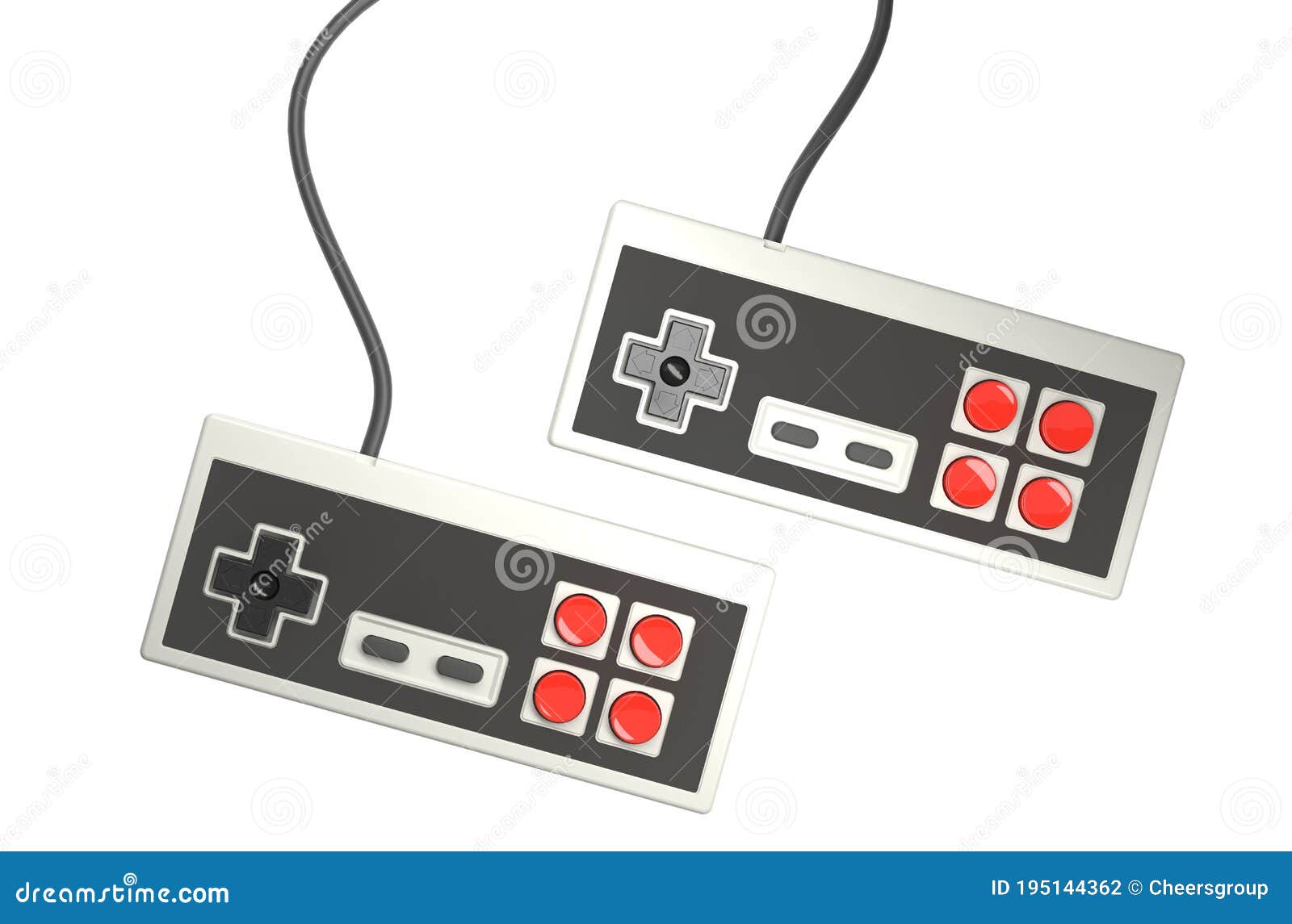 Retro Computer Gaming Controller Joystick on a White Background Stock ...