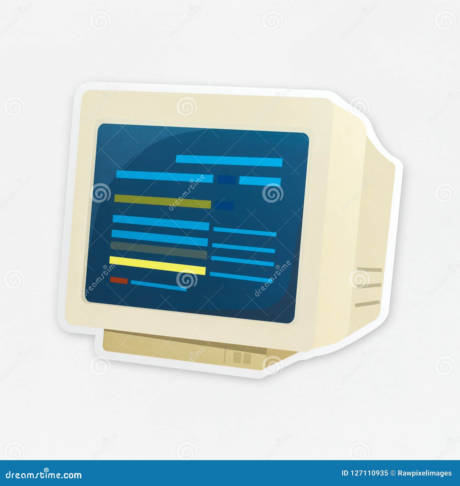 Retro computer icon stock image. Image of network, vintage - 127110935