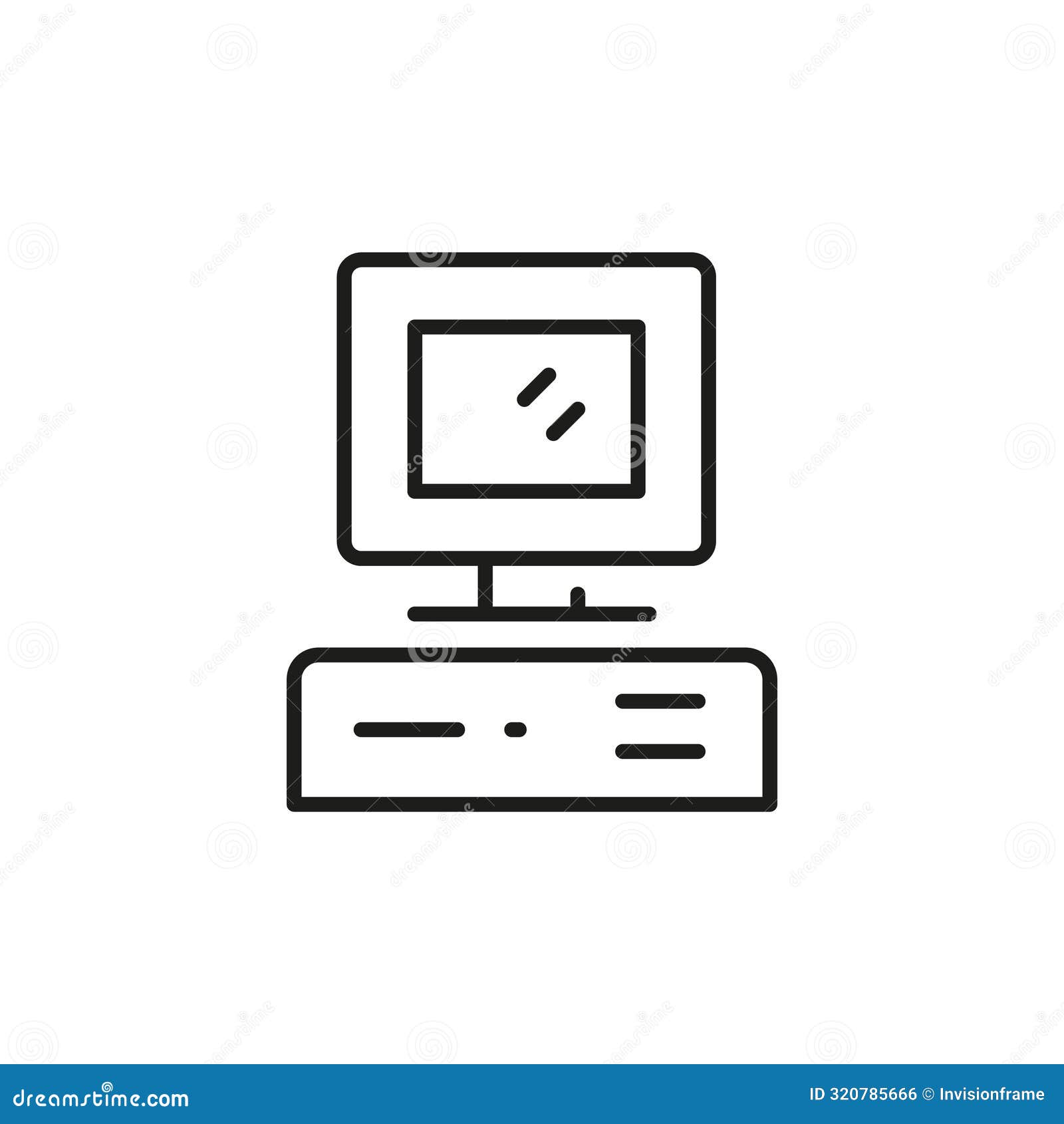 Retro Computer Icon stock vector. Illustration of simulation - 320785666