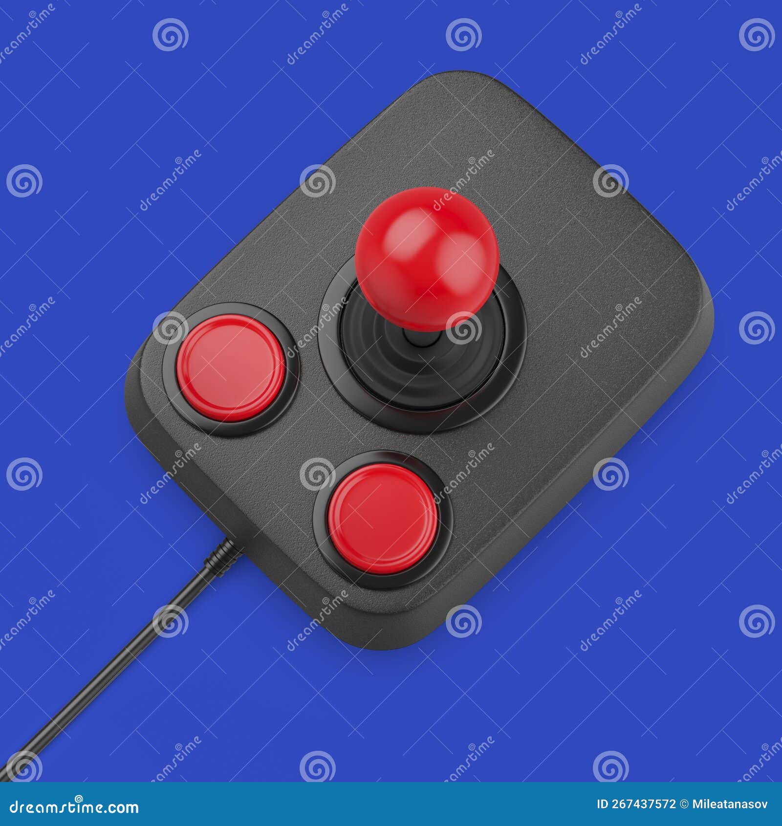 Retro Computer Joystick with Two Buttons Stock Illustration ...