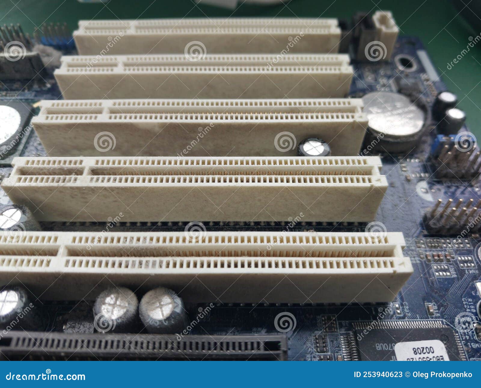Motherboard And Microcircuits From A Laptop On A White Background ...