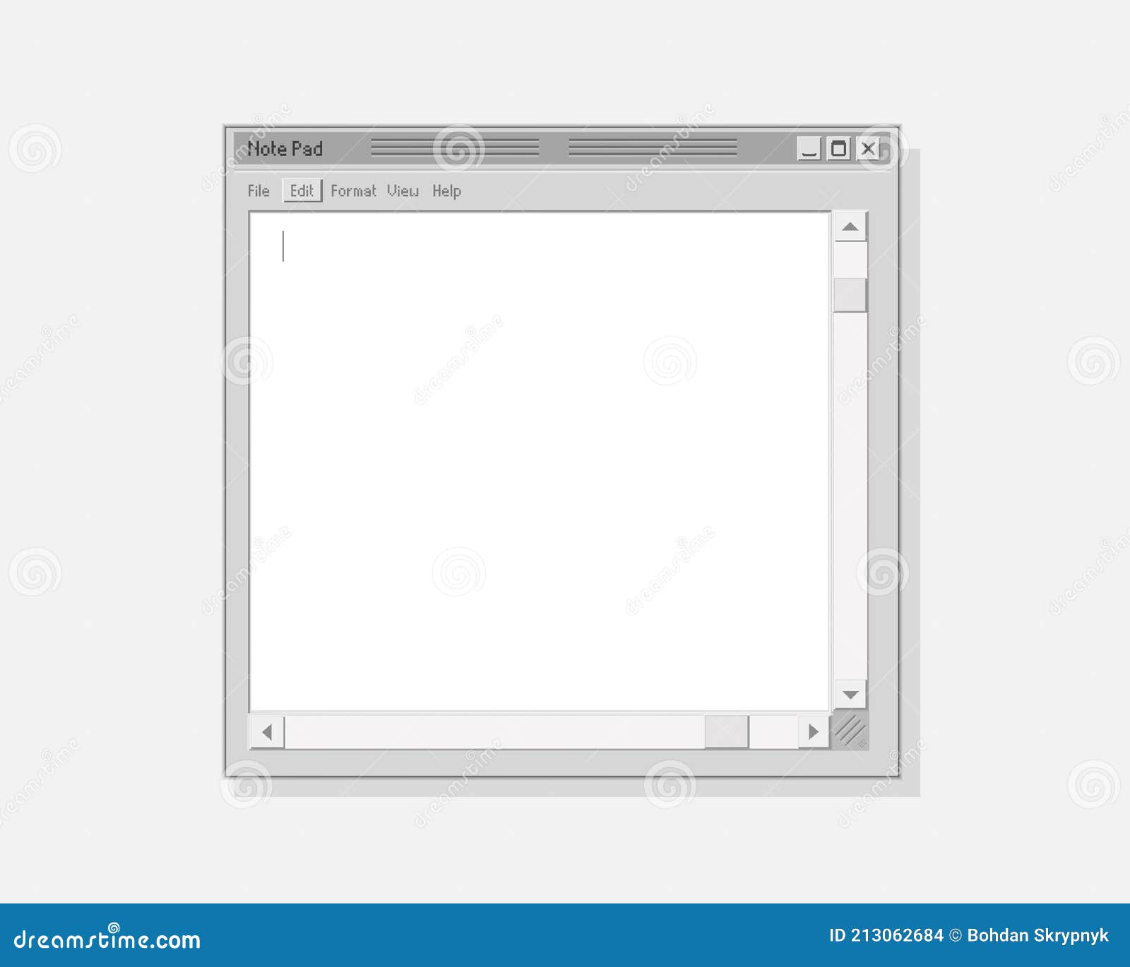 Retro Computer Notepad. Web Notebook for Notes Text Blank Screen with ...