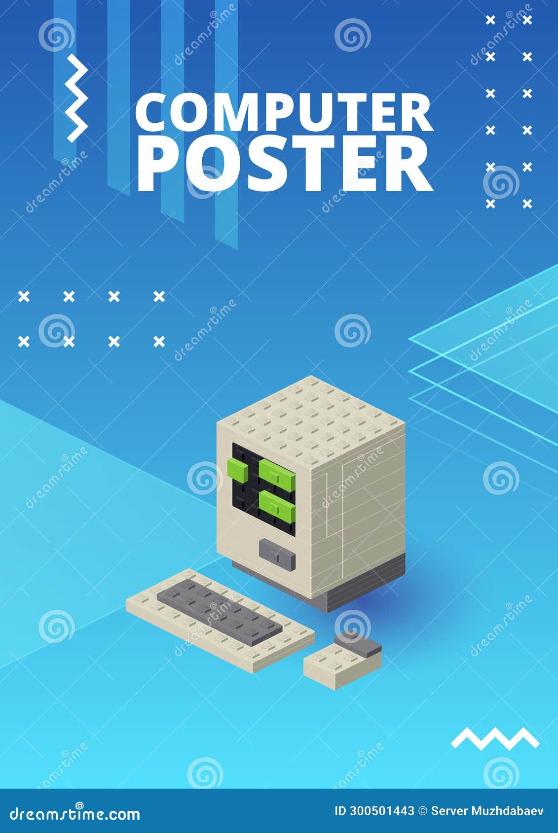 Retro Computer Poster for Print and Design. Vector Illustration. Stock ...