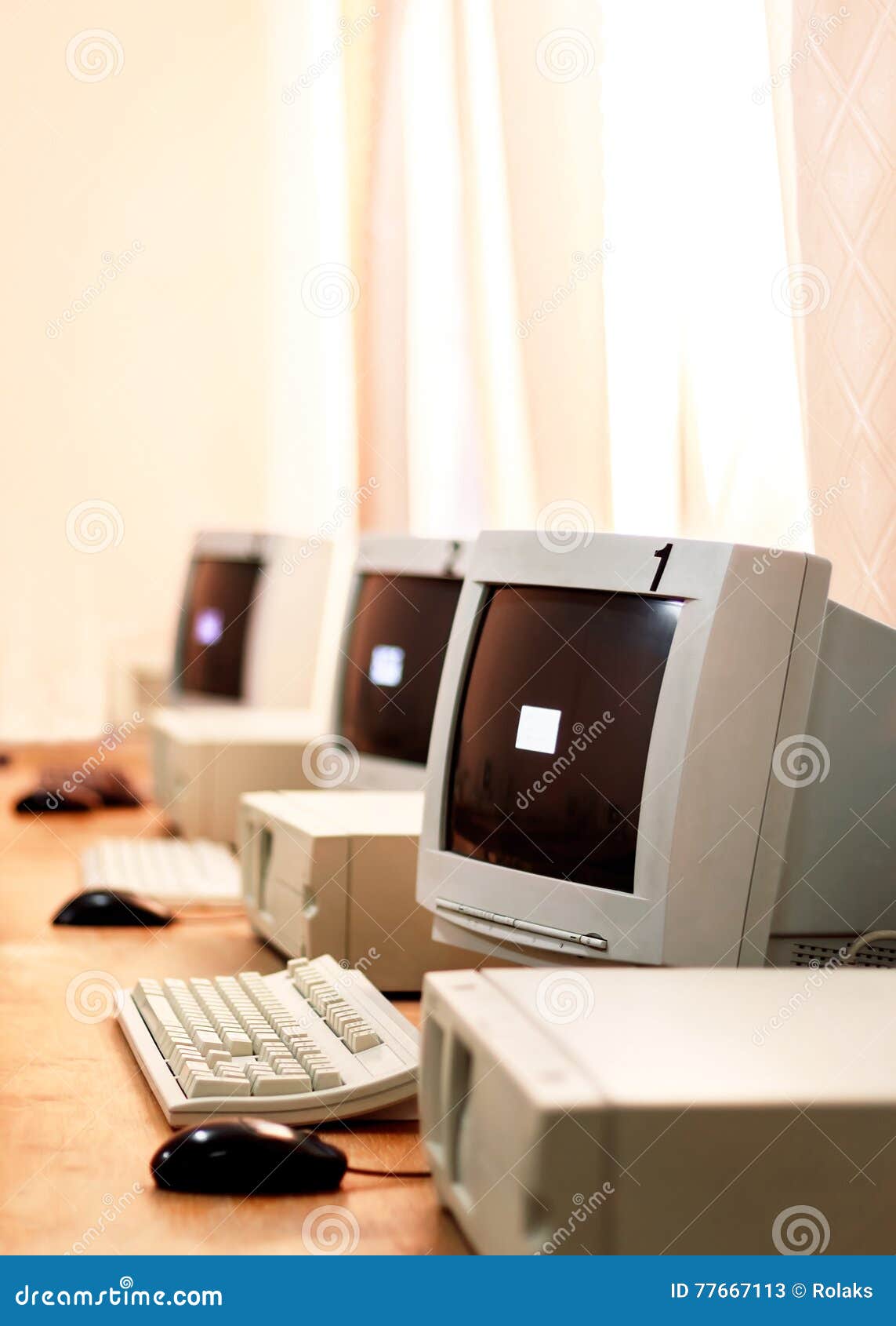 Retro computer room stock image. Image of device, hardware - 77667113