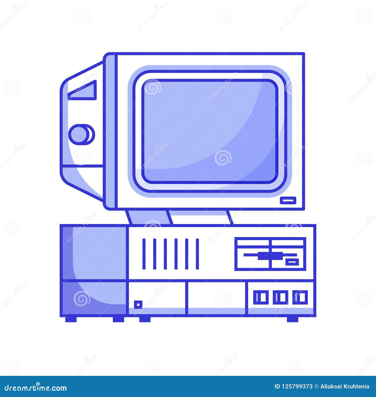 Retro Computer from 90s stock vector. Illustration of computing - 125799373