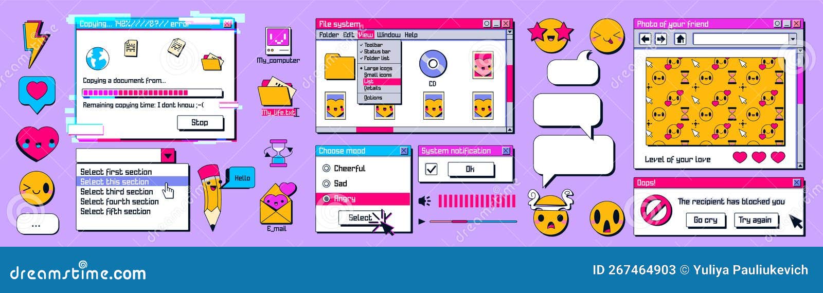 Big Set Frames, Dialog Boxes, Targets, Futuristic Elements For Navigating The Game Interface ...