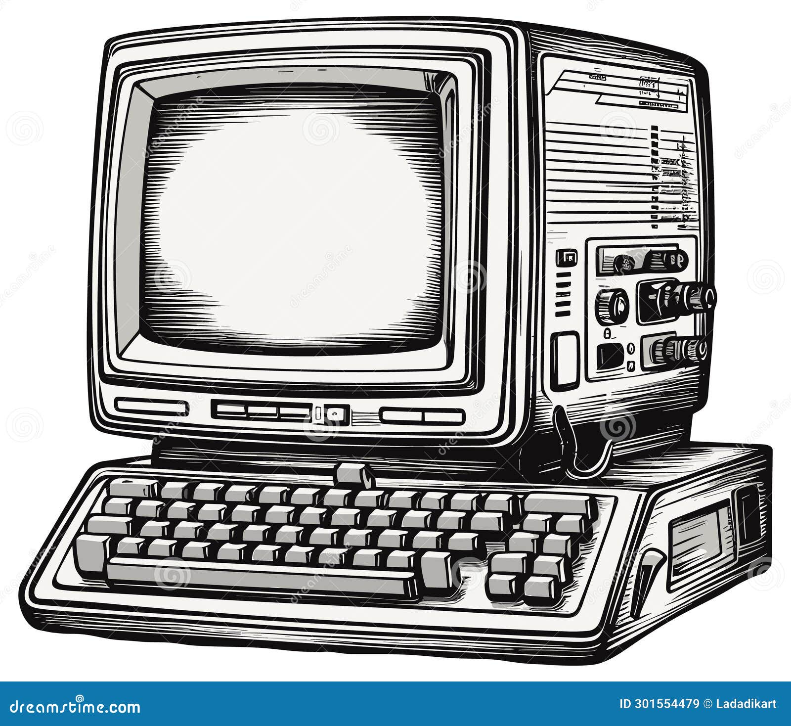 Set Of Sketch Computers. Doodle Pc, Laptop, Tablet, Floppy, Mail, Chat ...