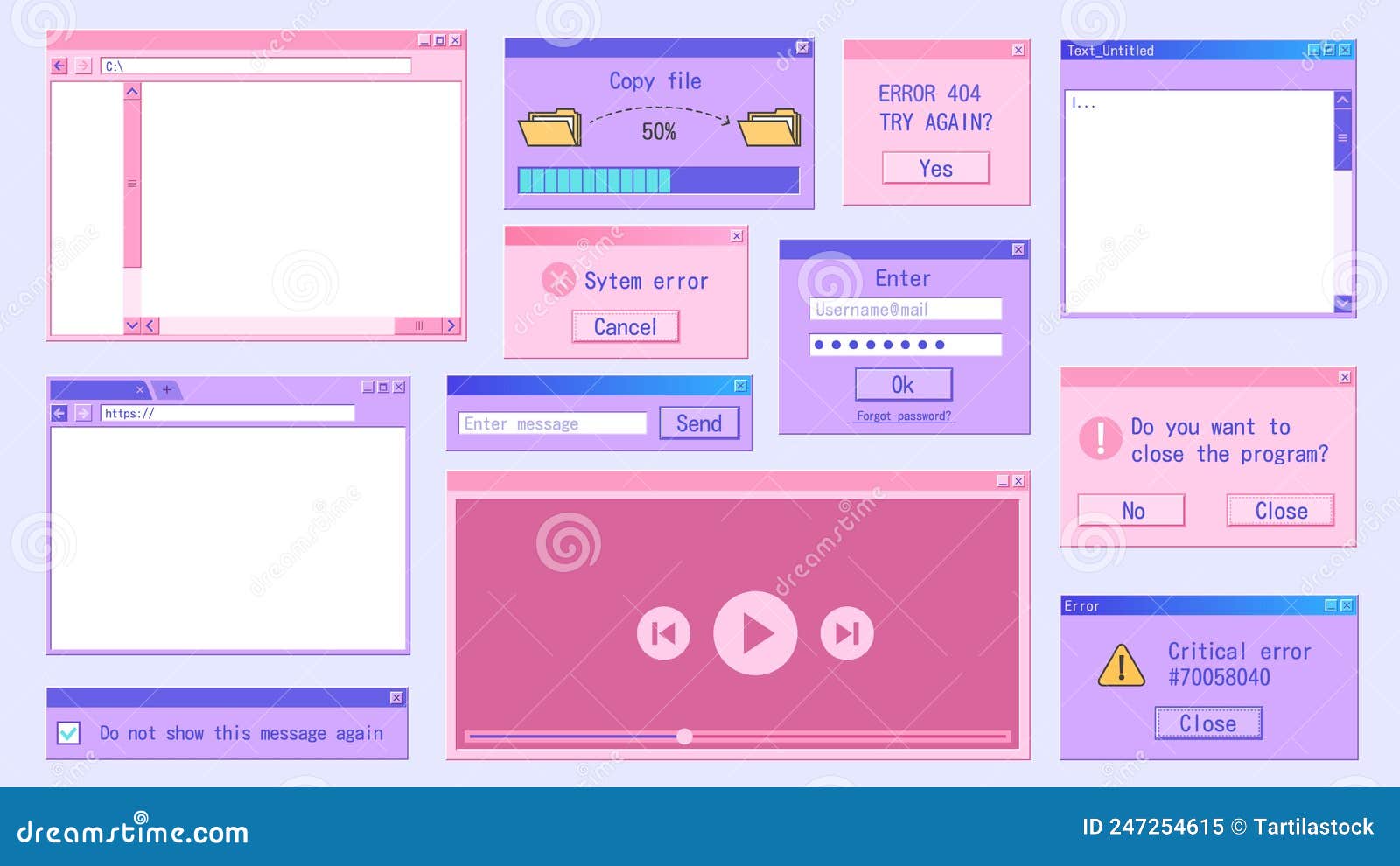 Retro Computer Pixel Art Style Icons Set. Stickers Old School Design ...