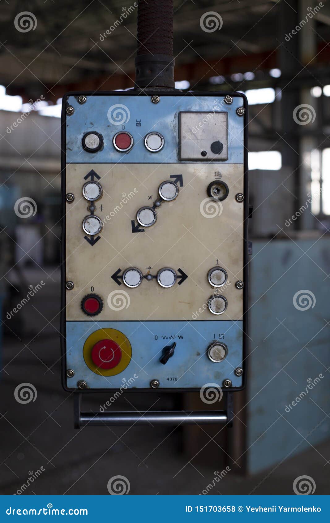 Retro Control Panel for Machinery in an Old Factory. Closeup of the Old ...