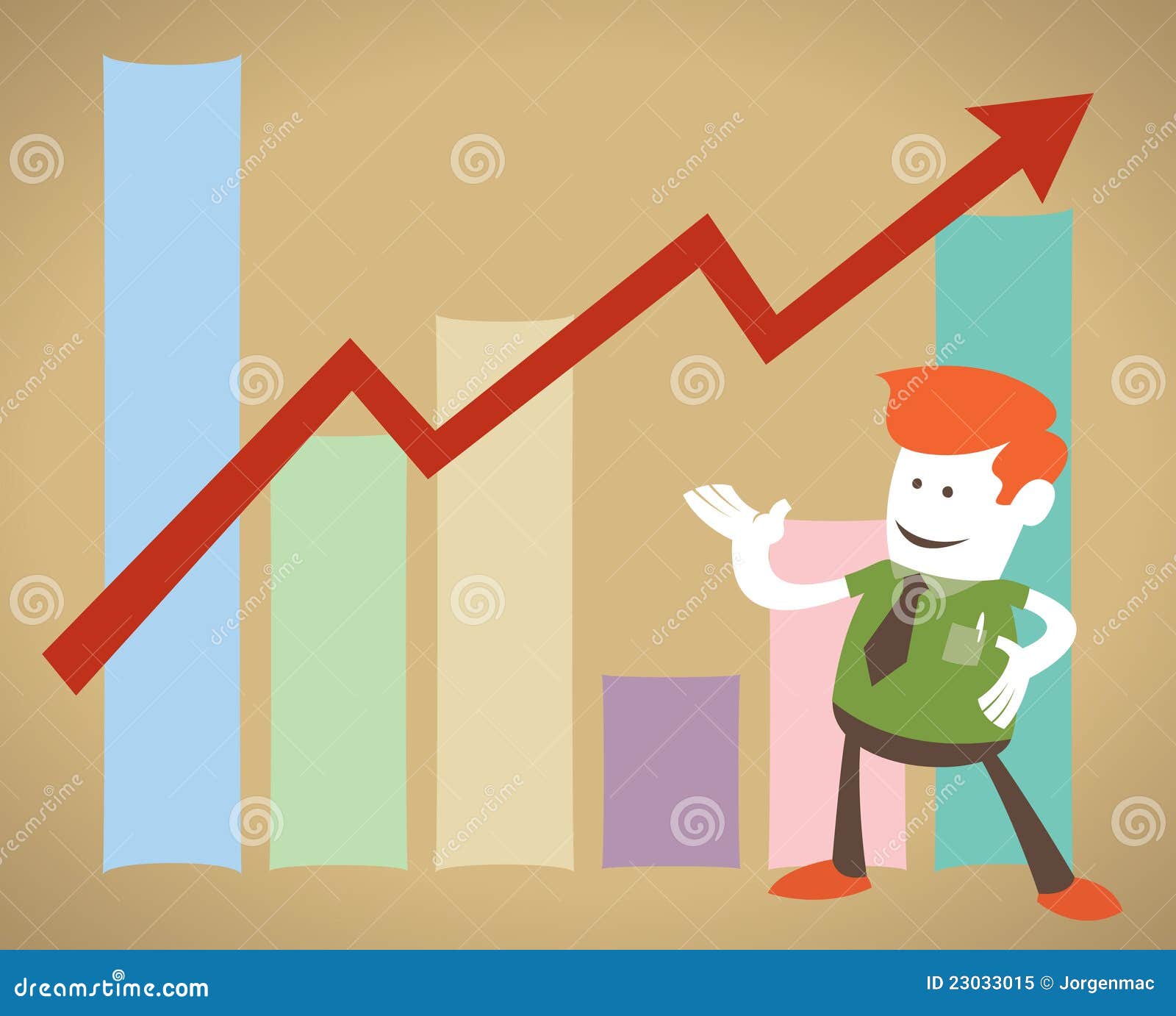 Retro Corporate with Good Sales Chart Stock Vector - Illustration of ...