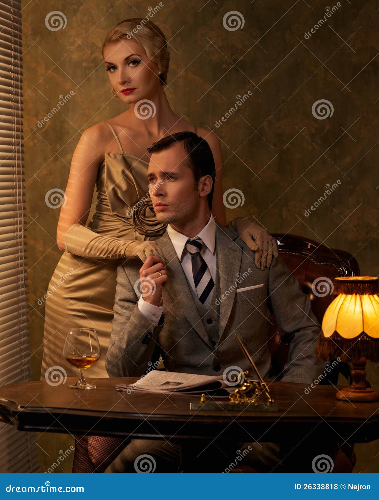 Retro couple stock photo. Image of finance, blond, brunette - 26338818