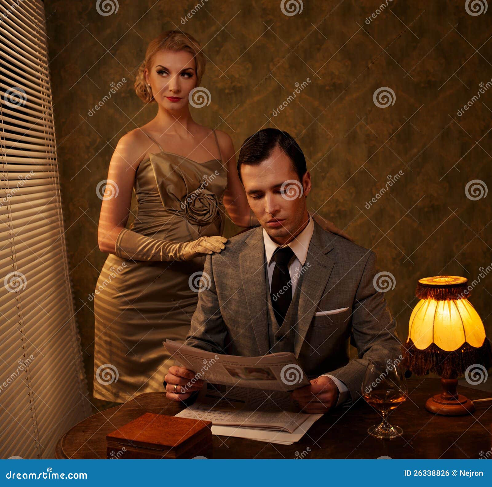 Retro couple stock photo. Image of elegant, blond, copyspace - 26338826