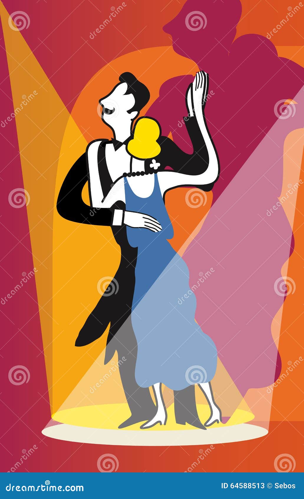 Men Tango. Vector Set Of Two Men, Tango Dancers In Different Dance ...