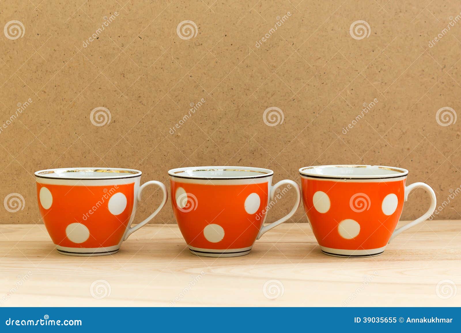 Retro Cups with Polka Dot Pattern Stock Image - Image of life, food ...