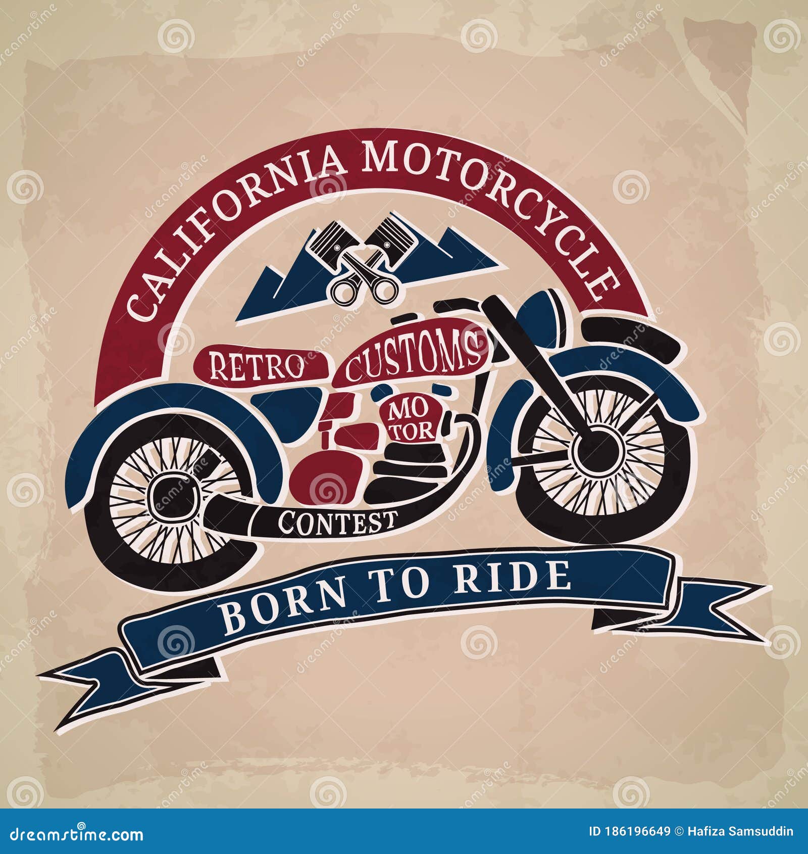 Retro Customs Motor Contest. Vector Illustration Decorative Design ...
