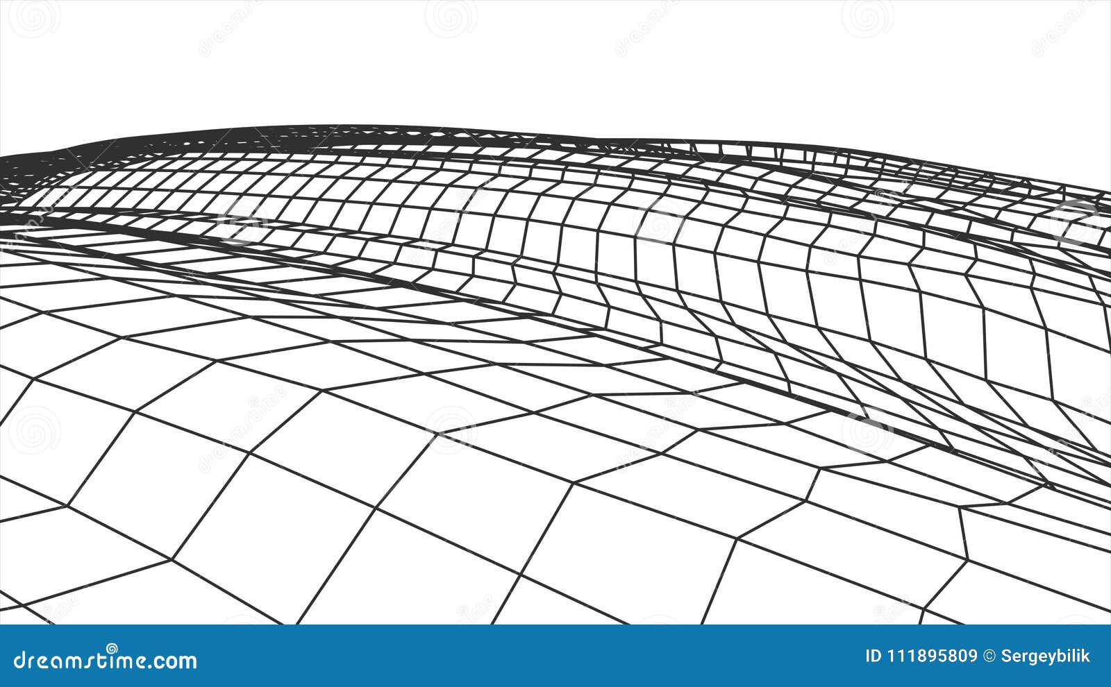 Retro Cyberspace Grid Net Polygonal Wireframe Hilly Landscape Seamless ...