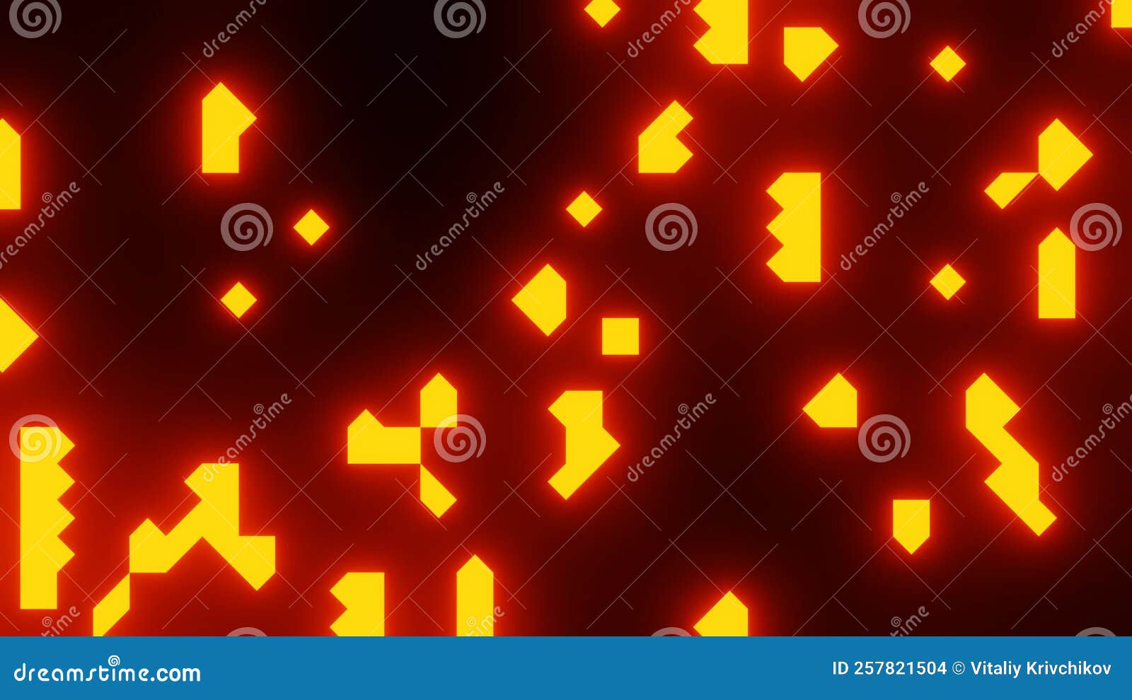 Retro 3d Animation in the Style of 8 Bit Orange Figures on Black ...