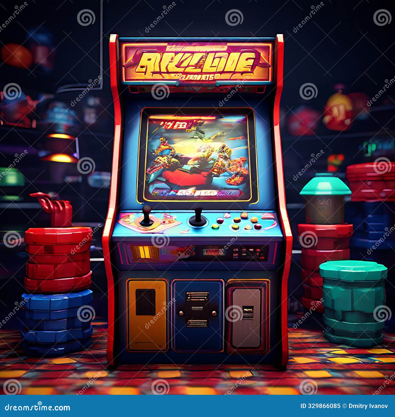 Retro D Arcade Game a Nostalgic Throwbackto Classic Video Game Stock ...