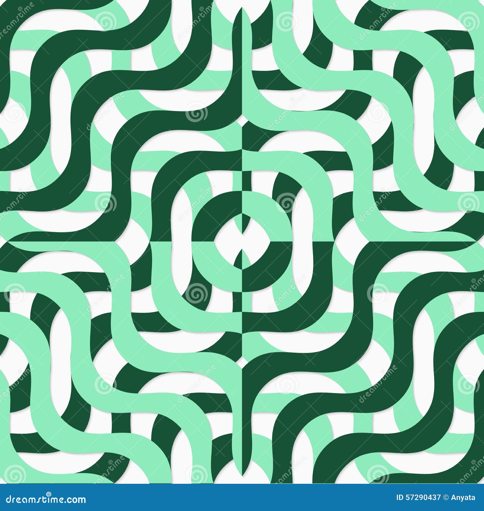 Retro 3D Green Wavy Squares Stock Vector - Illustration of geometrical ...