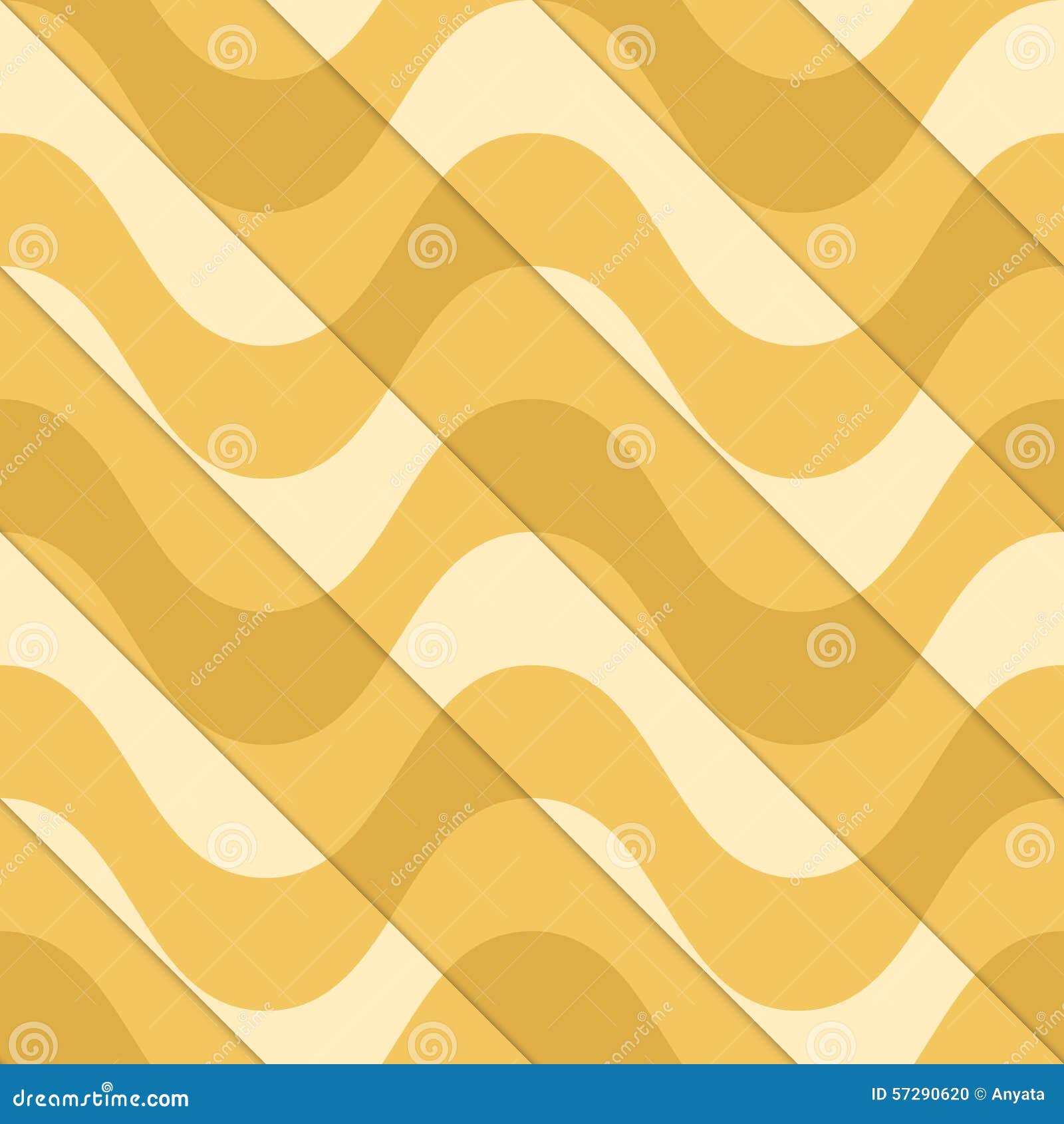 Retro 3D Yellow Waves Diagonally Cut Stock Vector - Illustration of ...
