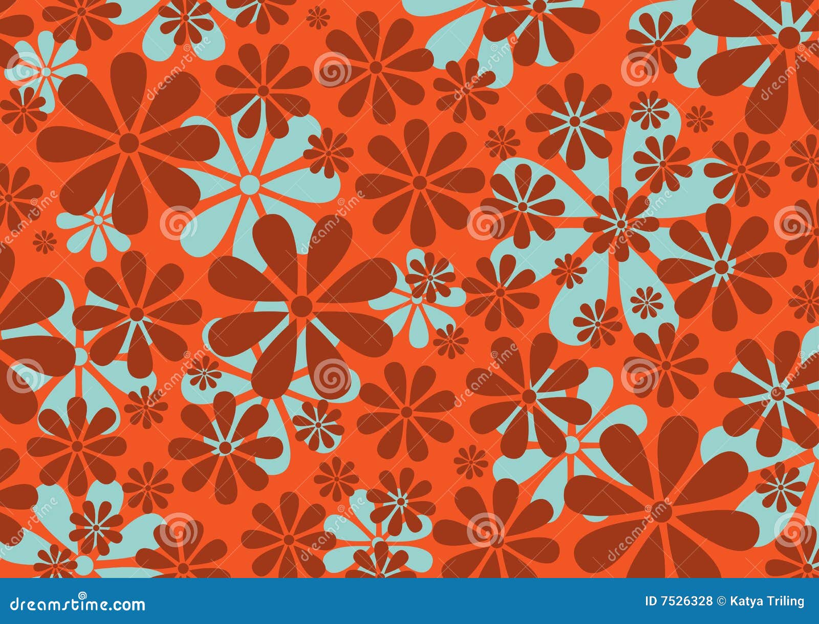 Retro Daisy Pattern stock vector. Illustration of funky - 7526328