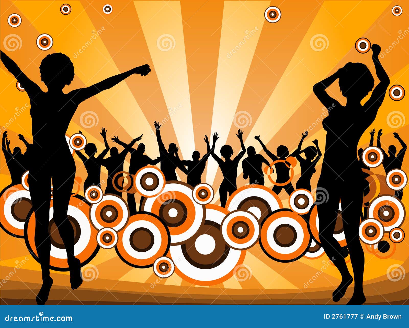 Retro Dancers stock vector. Illustration of circles, mess - 2761777