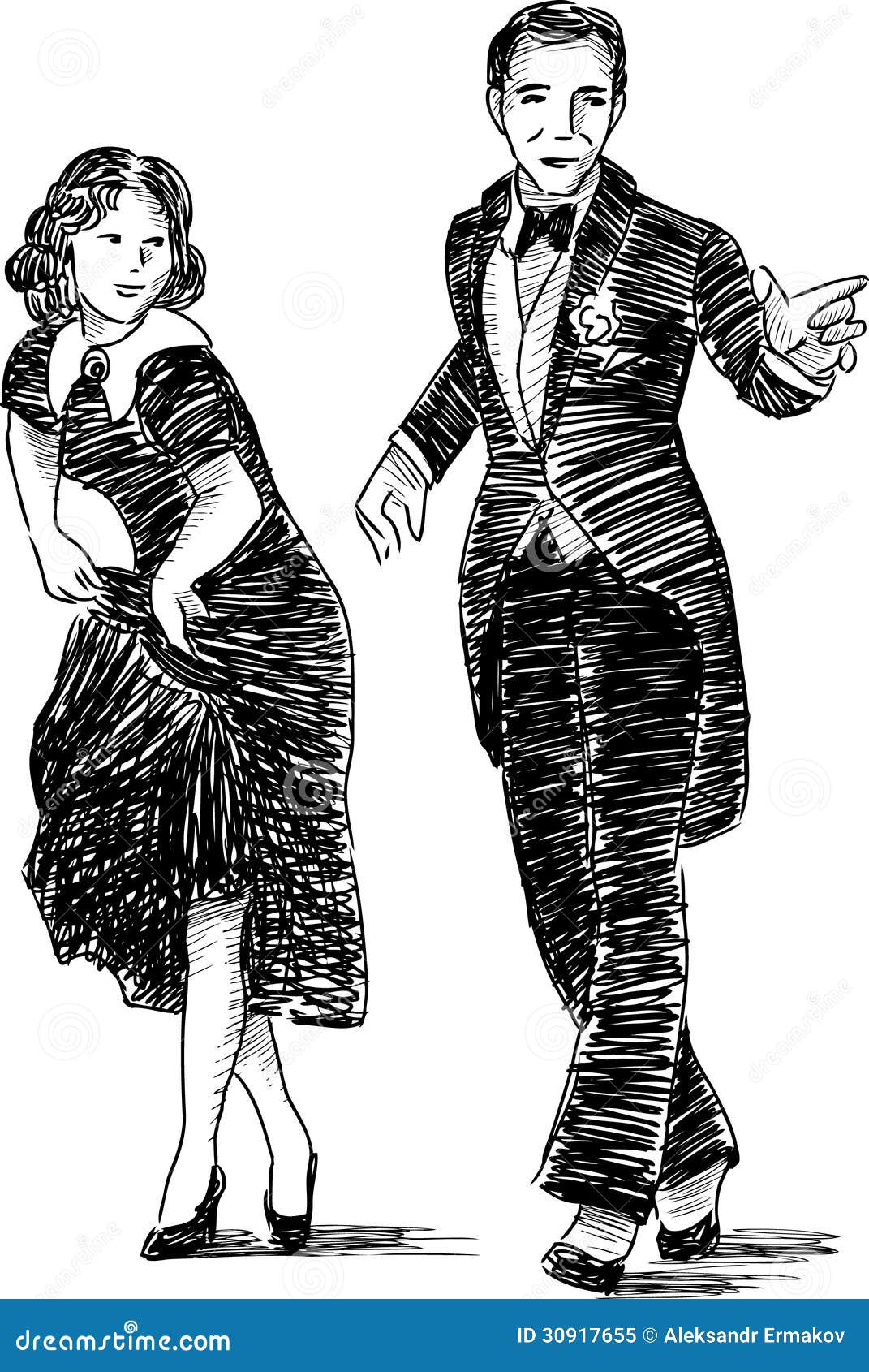 Ancient Dancing Couple Vector Illustration | CartoonDealer.com #27427058