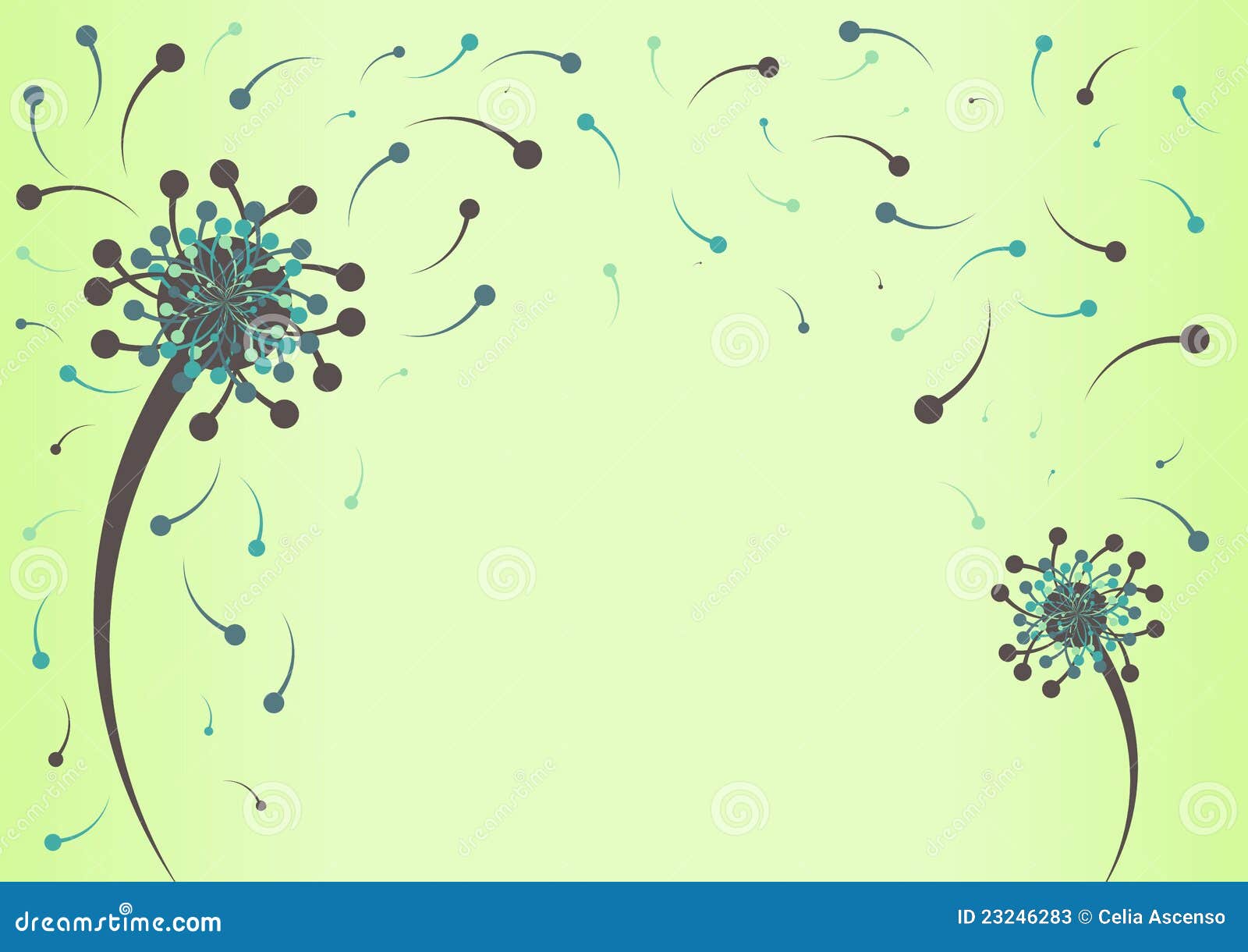 Retro Dandelion Green Border Stock Illustration - Illustration of ...