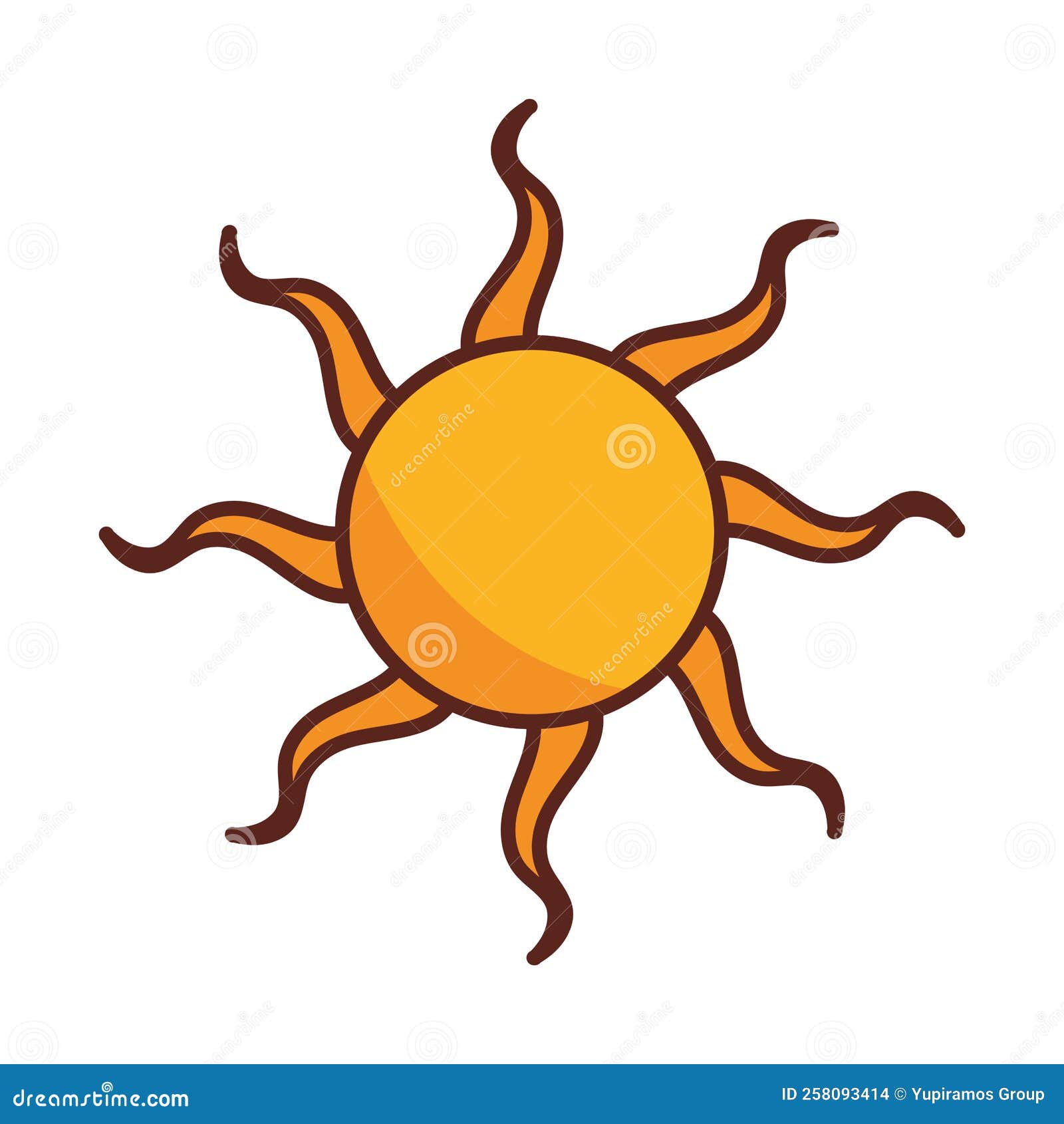Retro De Dibujos Animados De Sol Ilustración del Vector - Ilustración de positivo, psicodélico ...