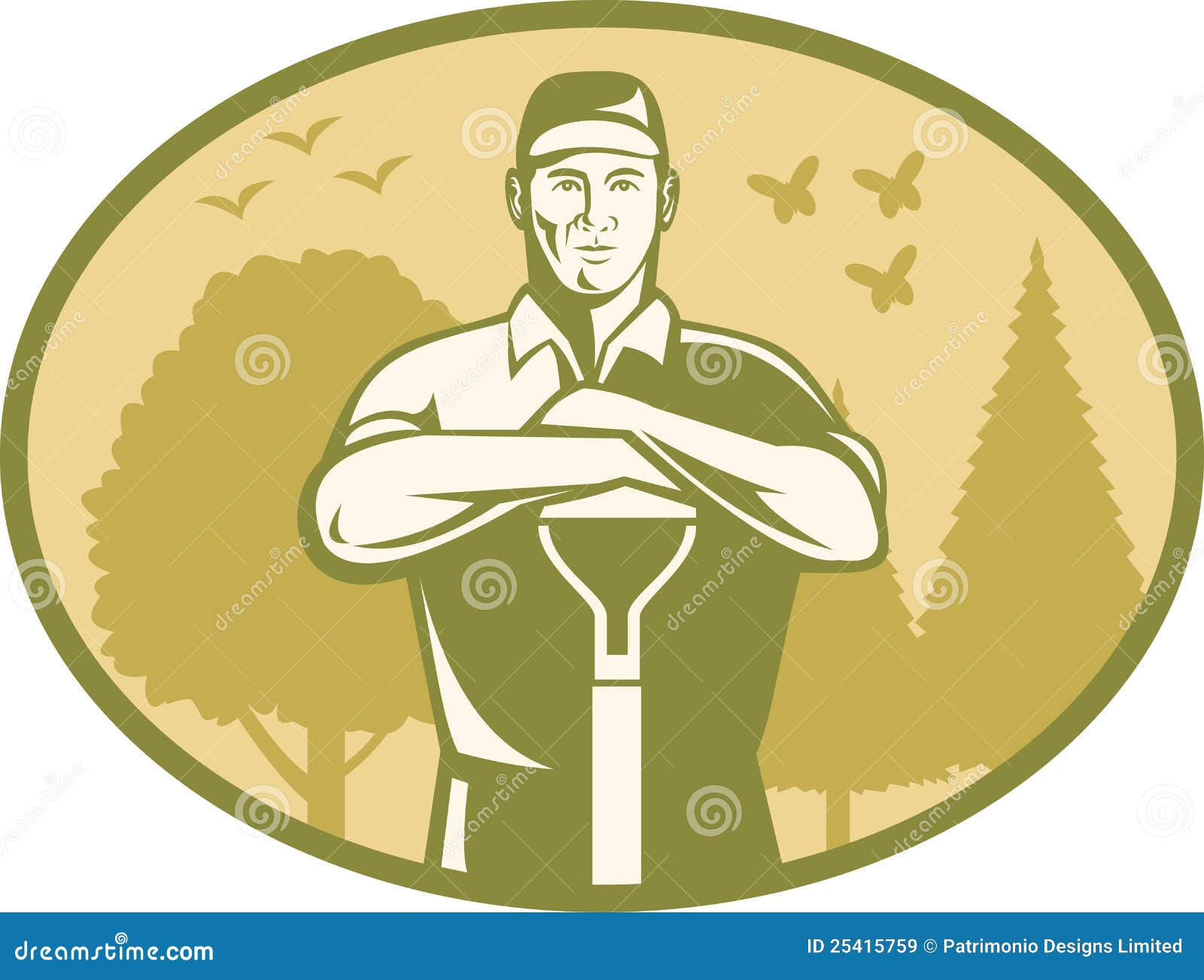 Retro De Landbouwer Van De Tuinarchitect Van De Tuinman Vector ...