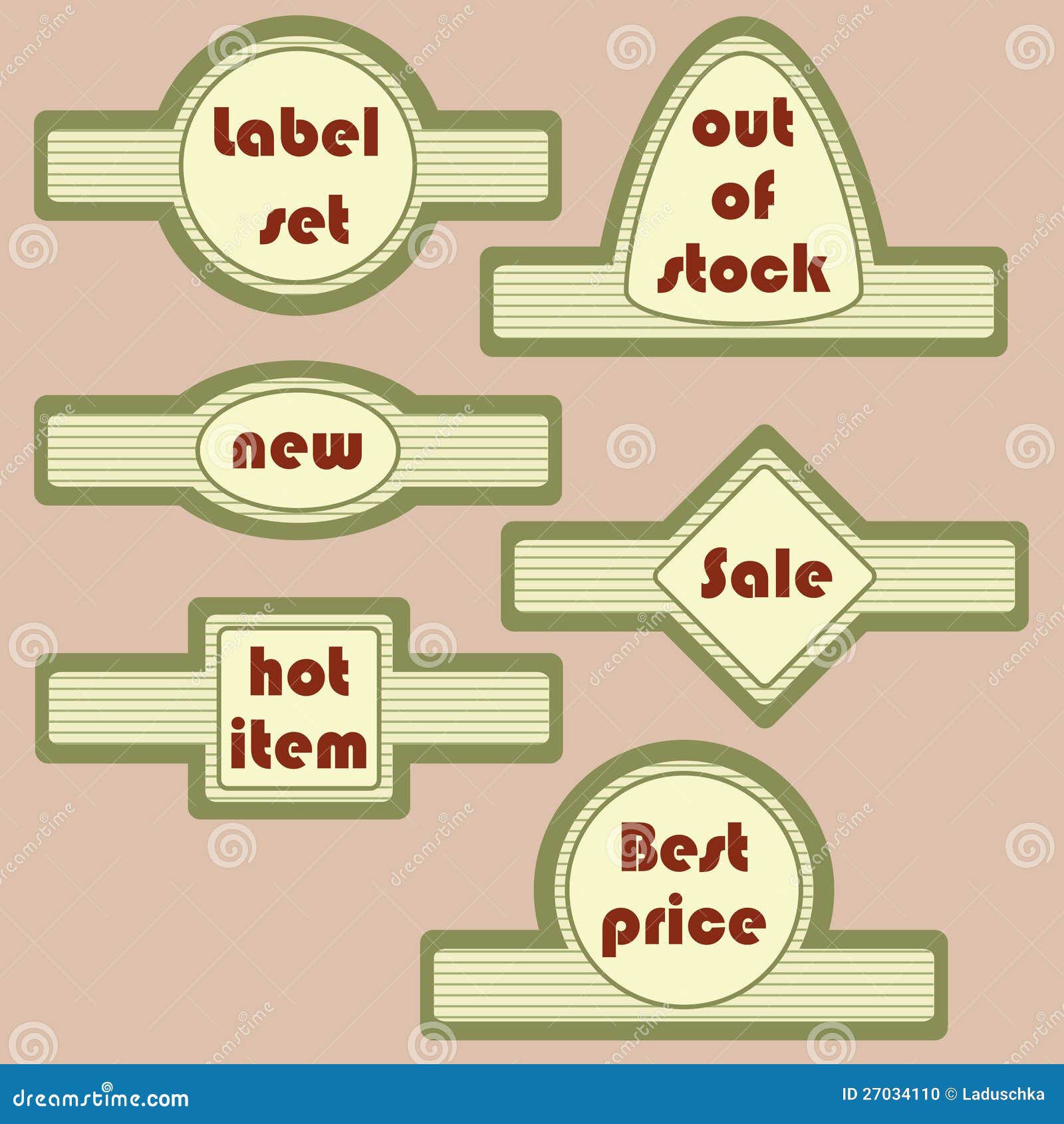 Retro decorative labels stock vector. Illustration of retro - 27034110