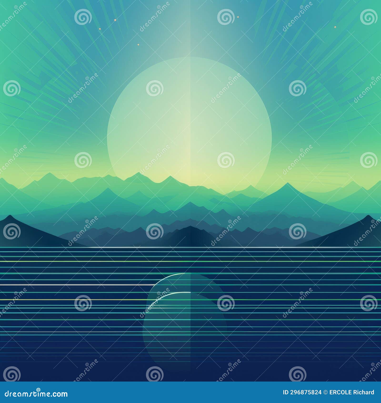 Retro Design with Blue Horizon: Stand Out and Make a Statement! Stock ...